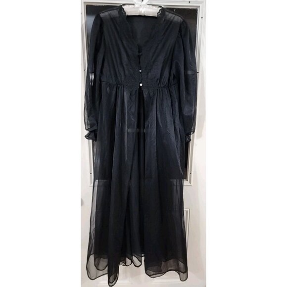 Vintage America | Intimates & Sleepwear | Whimsigoth Black Vtg Duster ...
